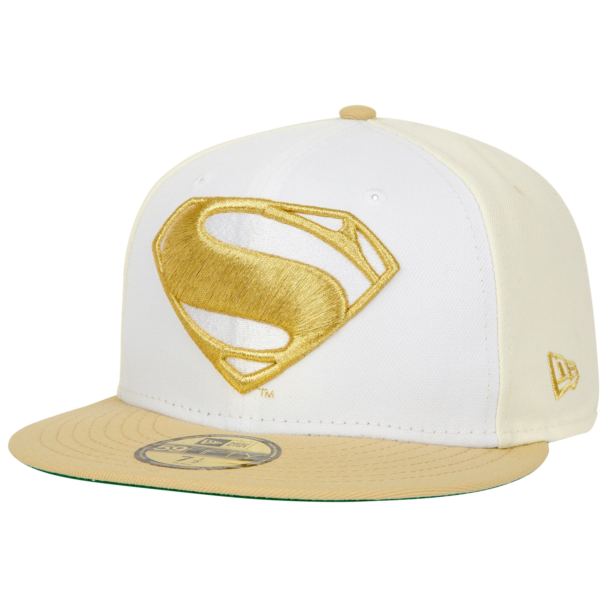 Superman Logo White Gold New Era 59Fifty Fitted Hat – yellowboxcollectables